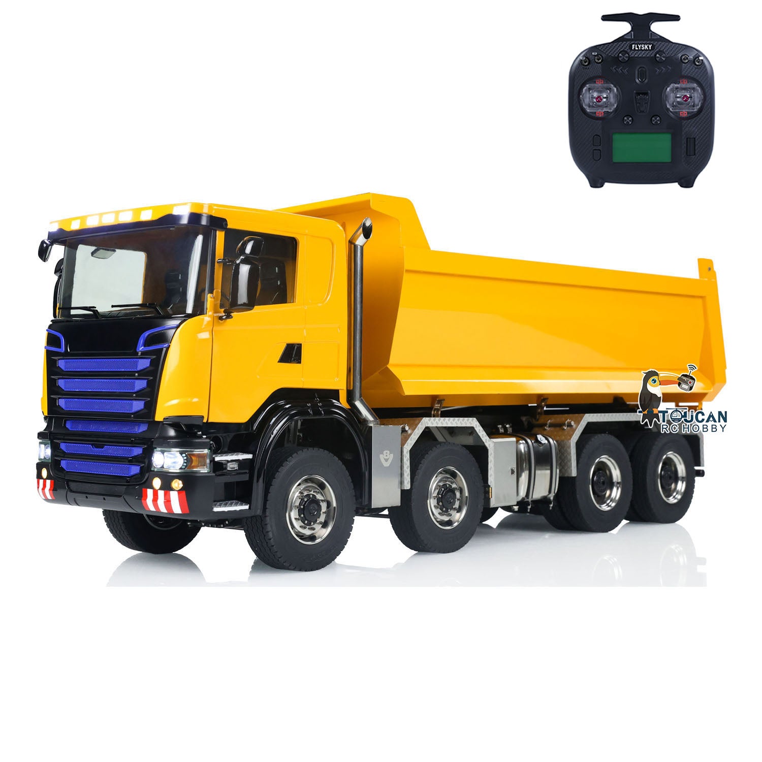 Metal 1/14 Remote Control Hydraulic Dump Truck 8x8 Full Tipper Car Dif ...