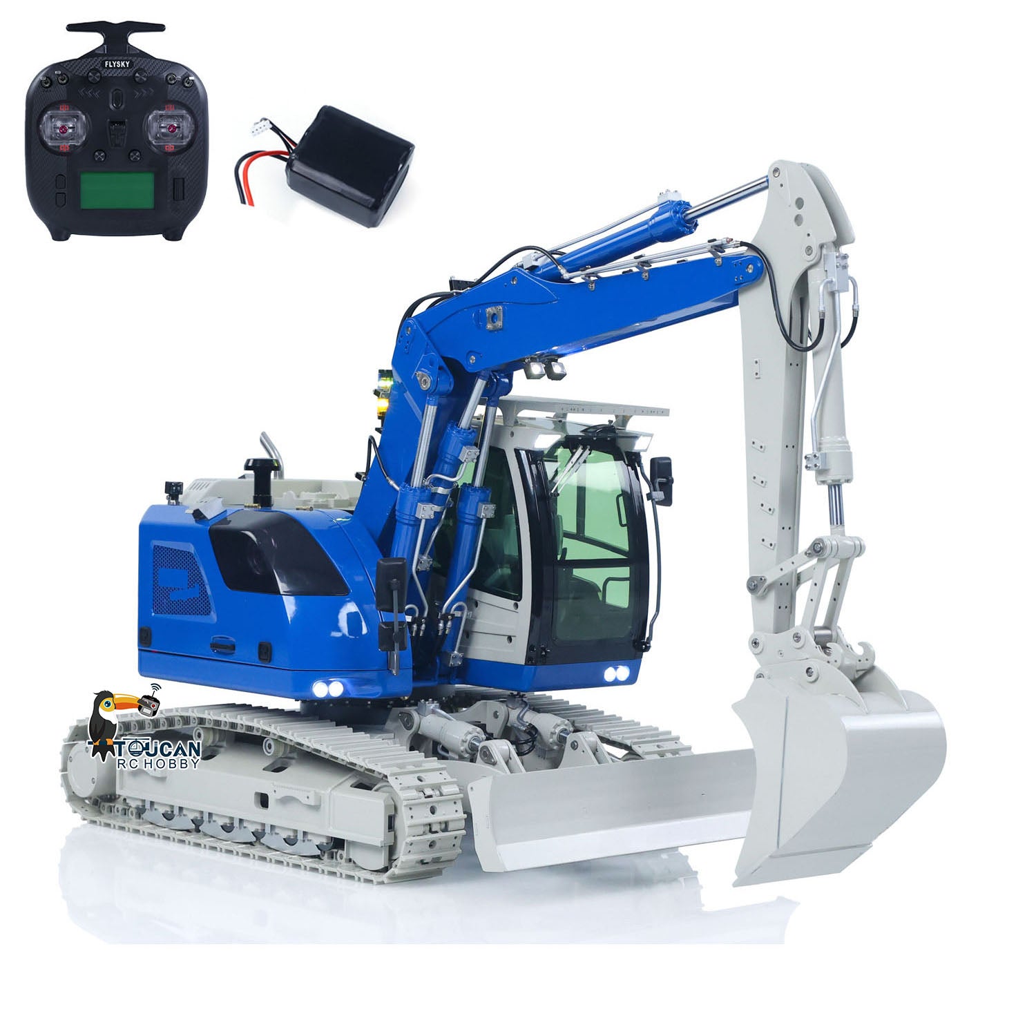 CNC Metal 1/14 RC Hydraulic Excavator CUT Model 914 5CH Valve 3 Arms R ...